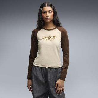 Puma T-shirt slim &agrave; manches longues PUMA x POWERPUFF GIRLS Femme, V&ecirc;tements, Blanc, XXS