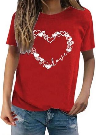 Generic Tee Shirt Femme Coton Et&eacute; Manches Courtes Basique Hauts T Shirt D&eacute;t&eacute; Occasionnelles L&acirc;che Vetement Mode Manche Courtes Chemisier Chic Et Elegant Sport