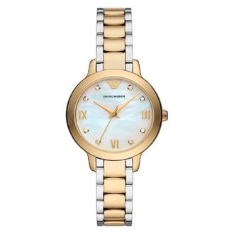 Emporio Armani Montre bracelet bicolore en acier inoxydable - Femme - Accessoires - Jaune - Taille: ONE Size