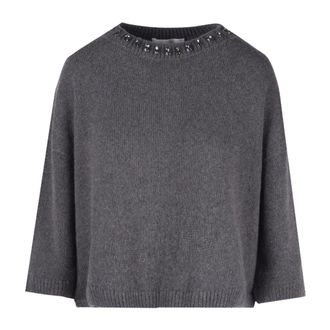 Liviana Conti Strickpullover mit Rundhalsausschnitt - - Knitwear - Damen - Grau - S
