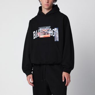 Balenciaga Schwarzer Hoodie mit Logo-Print