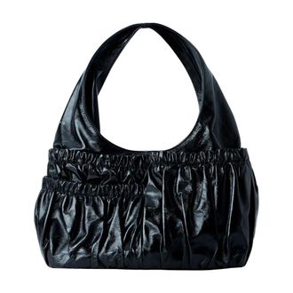 Marni Gathered Leather Shoulder Bag - - Bags - Damen - Schwarzk - ONE SIZE