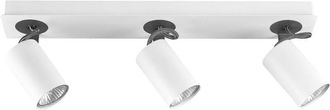 Beliani Beliani - Lampe de Plafond Industrielle en Métal Blanc Ajustable 3 Lumières sur Cadre Rectangle Klip