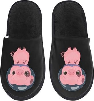 Generic Pantoufle Petit Cochon Astronaute Mignon Chaussures Antid&eacute;rapants Chauds Chaussons Pour Femme Int&eacute;rieur Unisex L