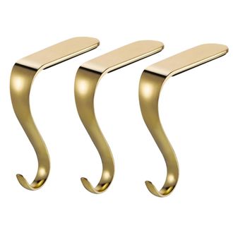 DOITOOL 3 St&uuml;ck Weihnachtsstrumpfhalter aus Zinklegierung Kaminsims Girlandenhalterung Robust Goldfarben Kaminaufh&auml;nger f&uuml;r Weihnachtsdeko Geschenkt&uuml;ten und S