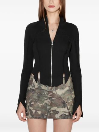 Misbhv cardigan zippé à design nervuré - Noir