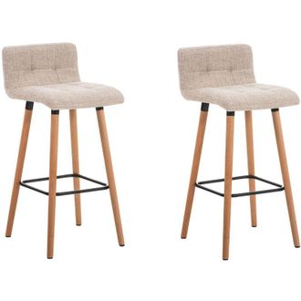 Clp R&eacute;glez 2 tabourets hauts avec dos en tissu chaises de cuisine matelass&eacute;es diff&eacute;rentes couleurs Couleur : Cr&egrave;me