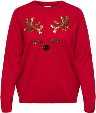 Only Carmakoma Weihnachtspullover CARXMAS SHINE LS ONECK KNT Ugly Sweater