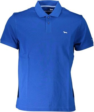 Harmont & Blaine Homme, Tops, Bleu, Taille: 3XL Polo en Coton Bleu avec Broderie