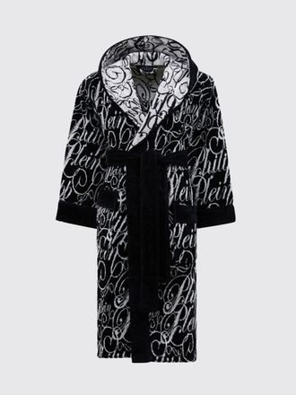 Philipp Plein Peignoir &agrave; capuche en &eacute;ponge de coton et logo jacquard