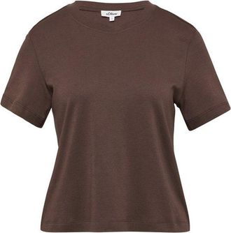 s.Oliver Kurzarmshirt T-Shirt Verkürztes T-Shirt aus Interlockjersey