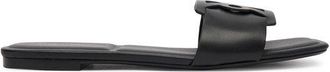 Calvin Klein Pantoletten Square Flat Sandal Emblem HW0HW03128 Schwarz
