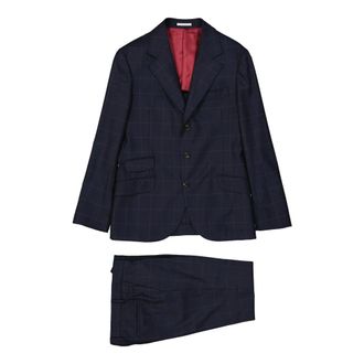 Brunello Cucinelli Homme, Costumes, Bleu, Taille: S Costume en laine avec fermeture boutonn&eacute;e et fermeture &eacute;clair