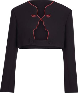 Vivetta Vivetta - Veste cintr&eacute;e &agrave; carreaux avec ceinture - Femme - Vestes - Noir - Taille: 42 FR