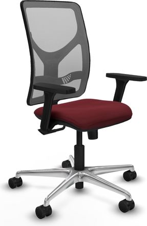 Piqueras y Crespo B&uuml;rostuhl mit 3D-Armlehnen, h&ouml;henverstellbare Lendenwirbelst&uuml;tze, ausgestattet mit 3 Positionen und Schneideschaum, mit 65 mm Nylon-Rollen, Grau/Kasta