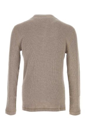 Brunello Cucinelli Cotton Blend Ribbed T-Shirt - Gray