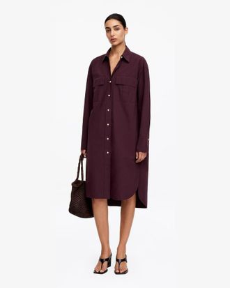 Arket Hemdkleid Aus Baumwolle -Lila