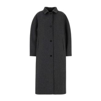 Jil Sander Wollmischmantel - - Coats - Damen - Grau - L