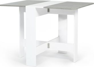 IDMarket Konsolentisch, faltbar, EDI 2-4 Personen, weiß, Platte in Betonoptik, 103 x 76 cm