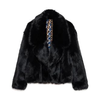 M*BRC M*Brc, Femme, Vestes, Noir, Taille: 40/42 FR Veste en fausse fourrure