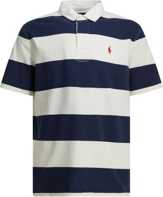 Polo Ralph Lauren Homme, Tops, Bleu, Taille: L Polo &agrave; Manches Courtes Ray&eacute;