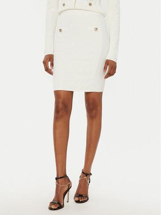 Guess Bleistiftrock 4BGD01 5661Z Weiß Slim Fit