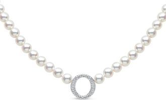 Yoko London collier Trend en or 18ct &agrave; perle deau douce et diamant - Argent