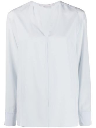 Stella McCartney blouse &agrave; col v - Bleu