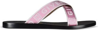 Givenchy Sandalen - Pink Leather Sandals With Crossed Fabric Straps - Gr. 35 (EU) - in Rosa - f&uuml;r Damen
