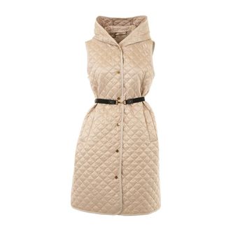Max Mara Femme, Vestes, Beige, Taille: 38 FR Camille Veste Bouffante Sans Manches &agrave; Capuche