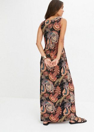 Bonprix Maxikleid aus Viskose und Elasthan, ausgestellte Passform, &auml;rmellos