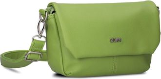 zwei Damen Handtasche Mademoiselle.M M40 kleine Umhängetasche 1 Liter breite Crossbody-Bag mit Magnetklappe & Reißverschluss klassisch-elegant (kiwi)