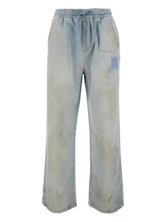 Amiri Wide-Leg-Jeans mit Kordelzug - Blau