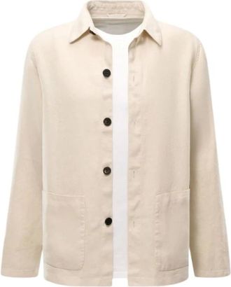 04651/ Homme, Vestes, Beige, Taille: M Linen Jacket