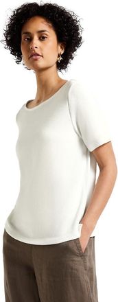 Street One Damen A322696 Strick-Look T-Shirt, Off White, 46