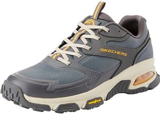 Skechers Mens air Sleek Envoy Trainers, Charcoal Leather Synthetic Textile Trim, 43 EU