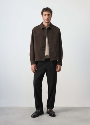 Mango Surchemise 100 % coton poche marron - Homme - XXL - MANGO MAN