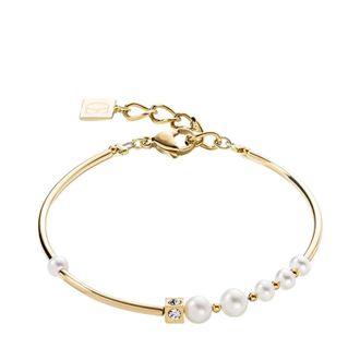 Coeur de Lion Armband - Armband Asymmetrie Süßwasserperlen & Edelstahl - Gr. ONE SIZE - in Weiß - für Damen