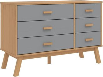 vidaXL Schubladenschrank olden Grau und Braun Massivholz Kiefer Vidaxl