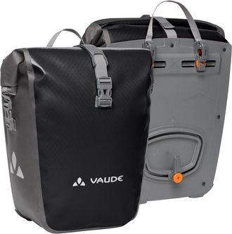 Vaude Fahrradtaschen f&uuml;r Gep&auml;cktr&auml;ger Aqua Back 2x24L in schwarz 2 x Hinterradtaschen wasserdicht, Fahrrad Gep&auml;cktr&auml;gertasche hinten, einfache Befestigung -