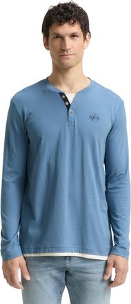 Tom Tailor Herren 1048628 Longsleeve Serafino, 10980-Faded Uniform Blue, XL