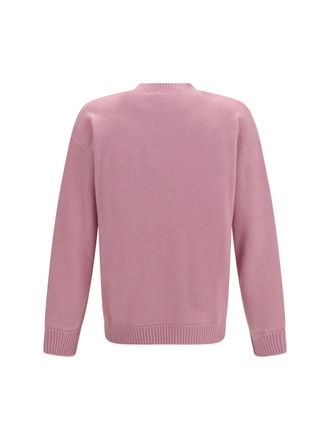 Laneus Mens Cashmere And Silk Crewneck Sweater Rosa-Pink Rosa/pink