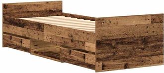 vidaXL Bettgestell mit Kopfteil Altholz 75 x 190 cm Holzwerkstoff Vidaxl