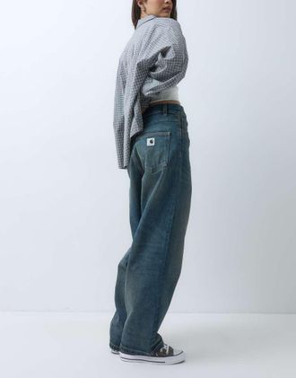 Carhartt Work in Progress Jean Brandon baggy ample coupe droite bleu d&eacute;lav&eacute; stonewash