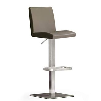 Robas Lund Barhocker mit Lehne Barstuhl Cappuccino drehbar 180 Grad, Hocker höhenverstellbar, PU LO.PES