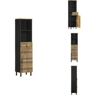 vidaXL Badschrank 38x33,5x160 cm Massivholz Mango - Badschrank - Badschr&auml;nke - Badezimmerschrank - Badezimmerschr&auml;nke