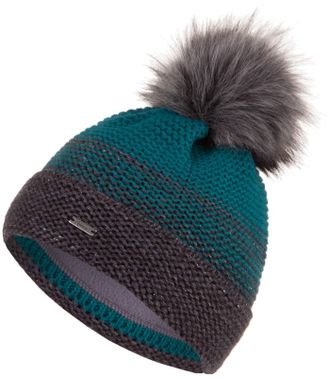 Faera M&uuml;tze Damen Winterm&uuml;tze warm gef&uuml;ttert mit Fleecefutter Kunstfell Bommelm&uuml;tze Winter Herbst Bommel Strickm&uuml;tze Beanie 60, Farbe:Petrol
