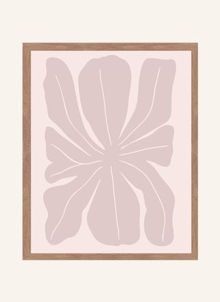 Liv Corday Wandbild Pinke Blumenillustration Mit Rahmen braun