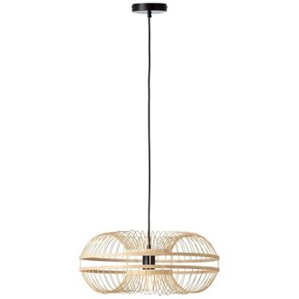 Brilliant Busan suspension 48cm noir / naturel lumi&egrave;res dint&eacute;rieur, suspensions 1x A60, E27, 40W, convient aux lampes normales (non incluses) a ++ R&eacute;glable en