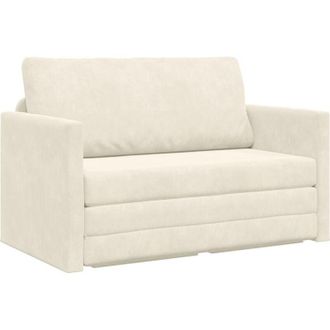 vidaXL Sofa Bett Creme 124 x 204 x 61 cm Samt Vidaxl